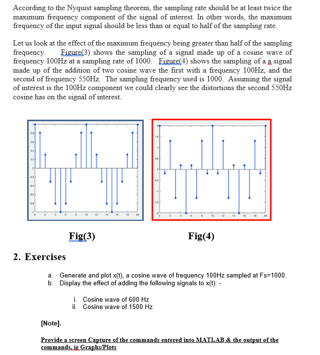 Solved According To The Nyquist Sampling Theorem The