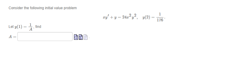 Solved Consider the following initial value problem Ty' +y = | Chegg.com