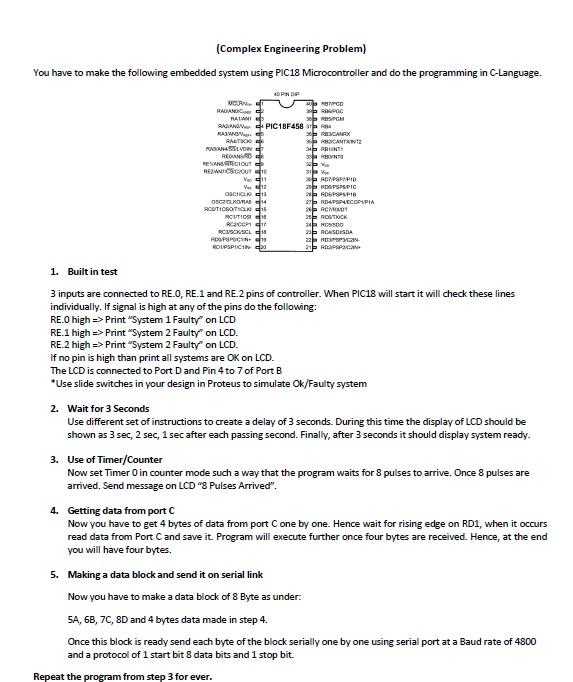 Solved (Complex Engineering Problem) You have to make the | Chegg.com