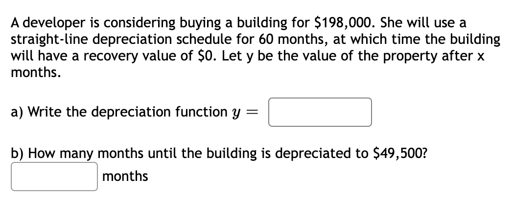 Solved A developer is considering buying a building for | Chegg.com
