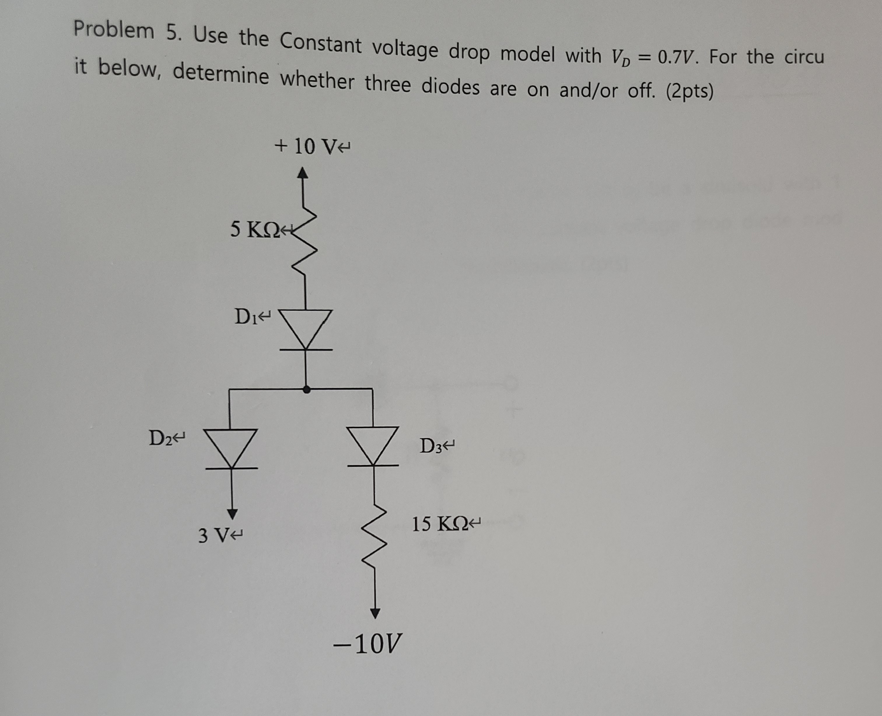 Solved Problem 5. Use the Constant voltage drop model with | Chegg.com