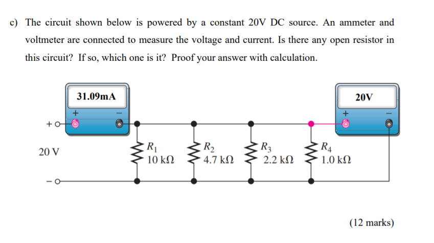 Solved c) The circuit shown below is powered by a constant | Chegg.com