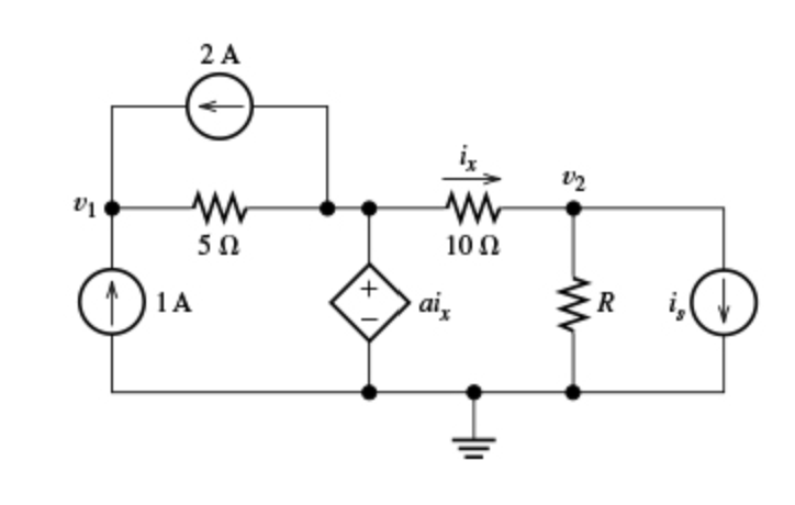 Solved Find node voltages V1 and V2. Suppose a=5Ω,R=14Ω, | Chegg.com Solved Find node voltages V1 and V2. Suppose a=5Ω,R=14Ω, | Chegg.com