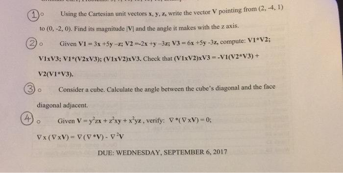 Solved Using the Cartesian unit vectors x, y, z, write the | Chegg.com