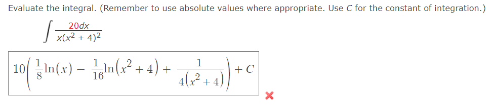 Solved Evaluate the integral. (Remember to use absolute | Chegg.com