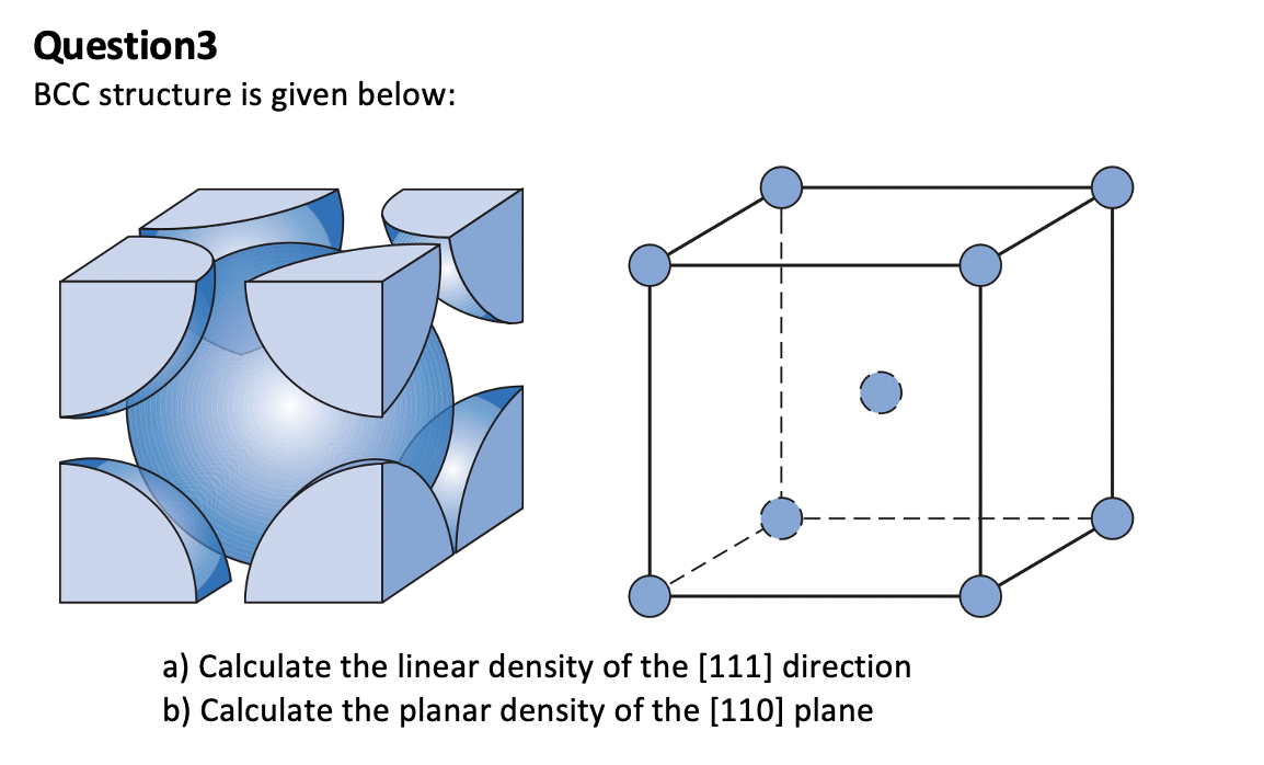 Solved Question3 Bcc Structure Is Given Below A Calculate