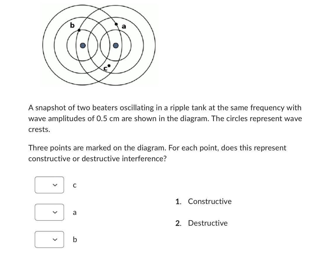 Solved A snapshot of two beaters oscillating in a ripple | Chegg.com