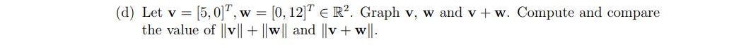 Solved Vector Norm and Geometric Descriptions of R2 : The | Chegg.com