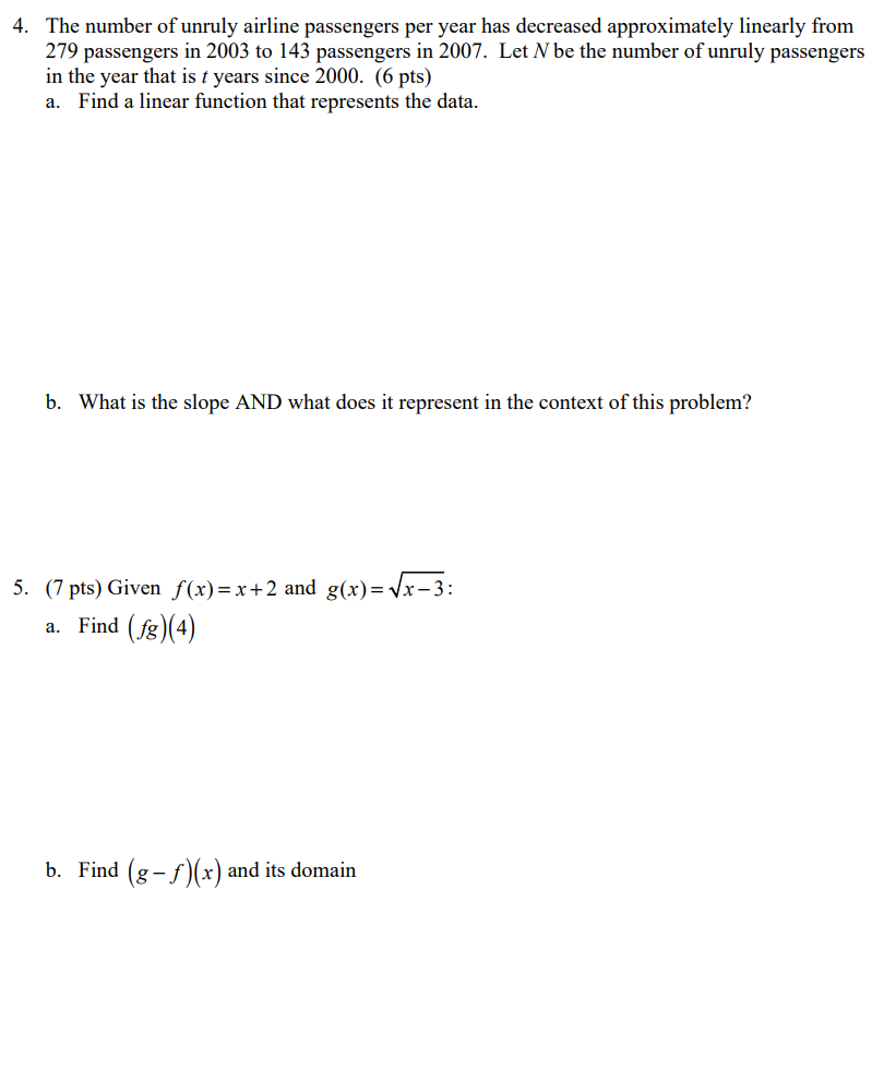 Solved 4. The number of unruly airline passengers per year | Chegg.com