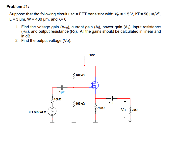 Solved Problem #1: Suppose that the following circuit use a | Chegg.com