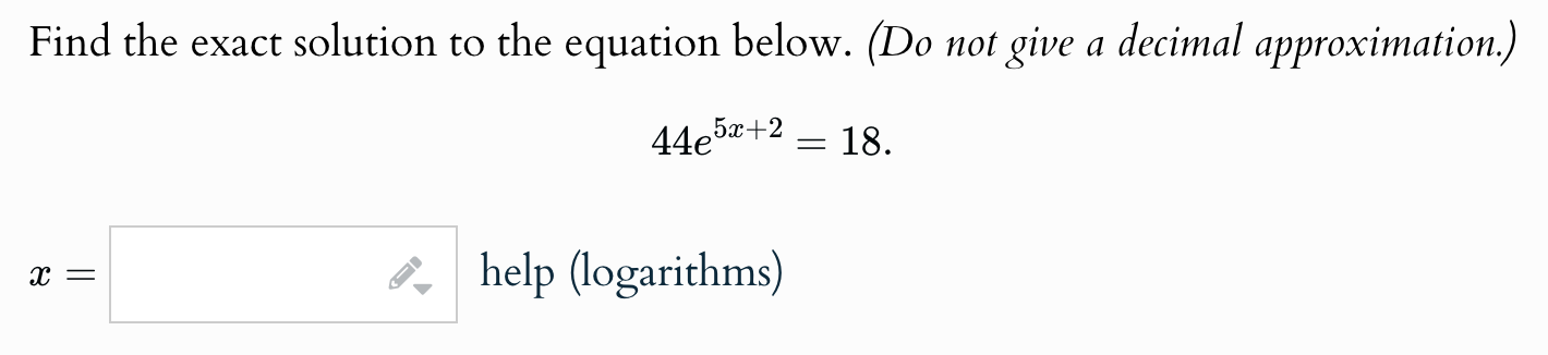 Solved Find the exact solution to the equation below. (Do | Chegg.com