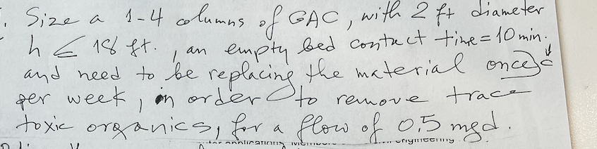 Solved Size a 1-4 columns of GAC, with 2ft diameter h≤18ft. | Chegg.com