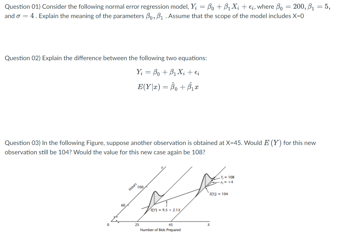 Solved Question 01) Consider the following normal error | Chegg.com