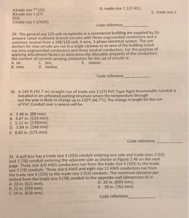 Solved Applied Electricity NEC worksheet t hree Copper | Chegg.com