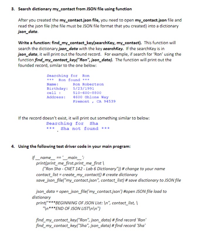 Solved Use dictionary to create a dictionary variable my | Chegg.com