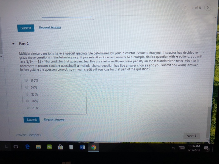 Solved Submit Part C Multiple-choice questions have a | Chegg.com