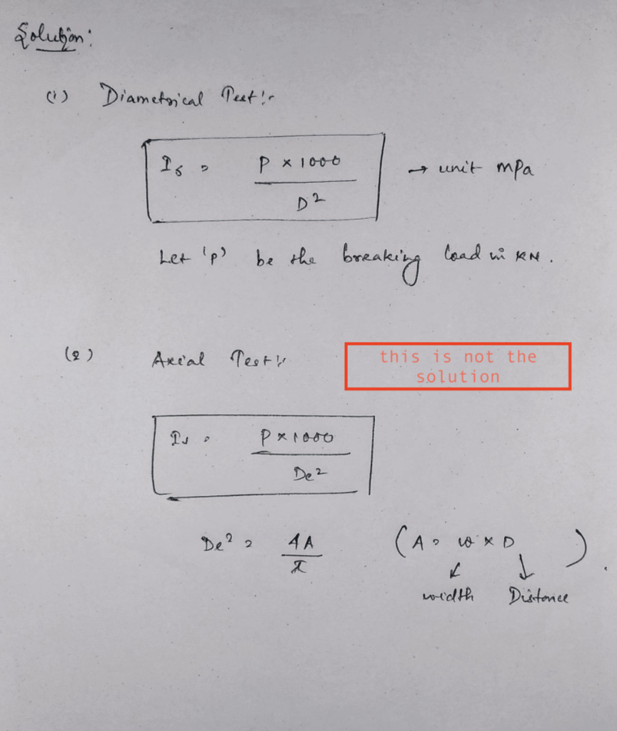 Solved Q1: Find out the point load strength index (Is(50)) | Chegg.com