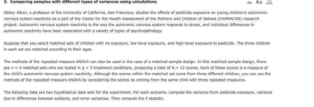 3. Comparing Samples With Different Types Of Varia... | Chegg.com