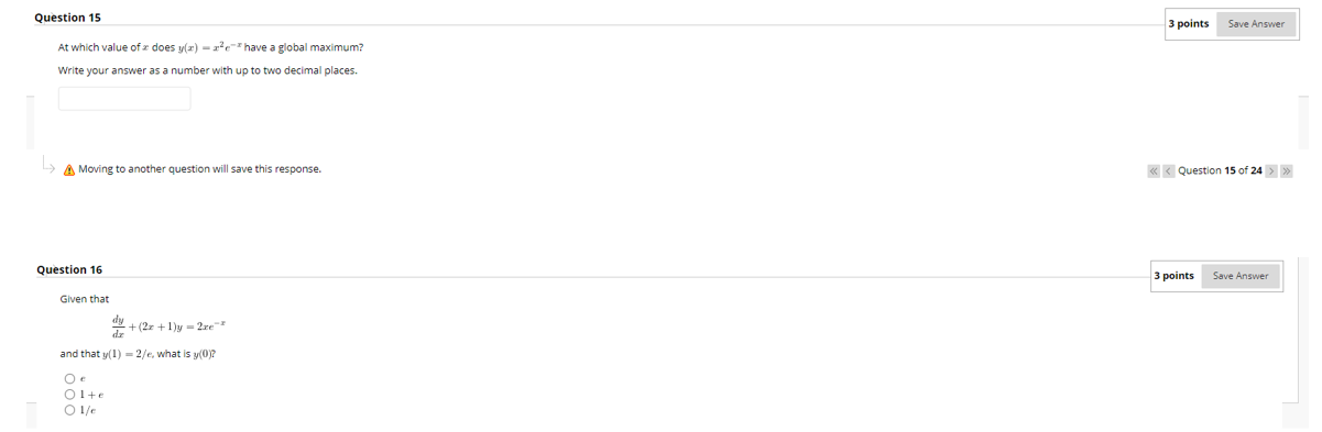 Solved Question 15 3 points Save Answer At which value of x | Chegg.com