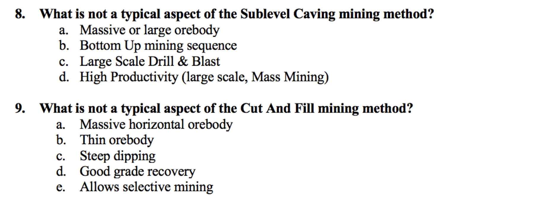 Solved 8. What is not a typical aspect of the Sublevel | Chegg.com
