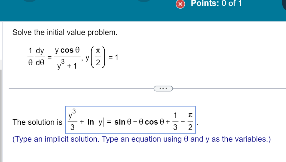 Solved Solve the initial value | Chegg.com