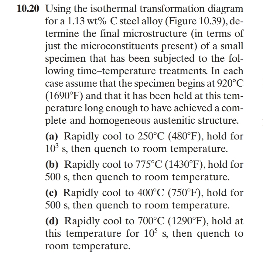 Solved Using the isothermal transformation diagram for a | Chegg.com