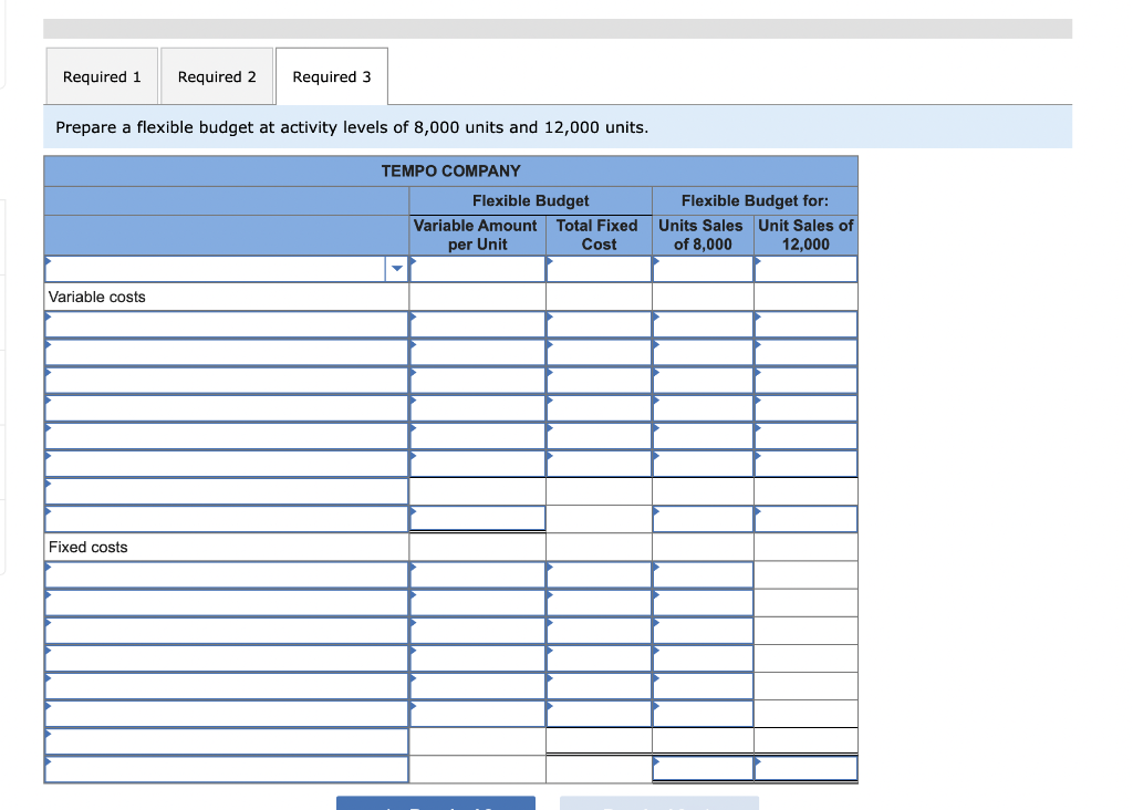 Solved Exercise 8-3 (Algo) Preparing flexible budgets LO P1 | Chegg.com