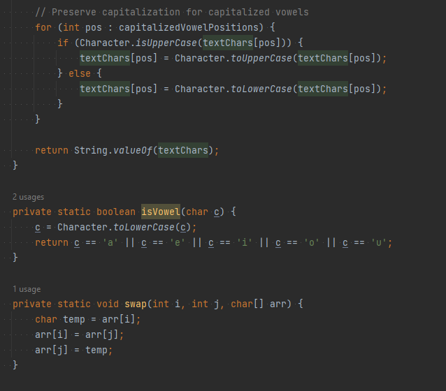 Solved public static string reverseVowels(String text) \{ | Chegg.com