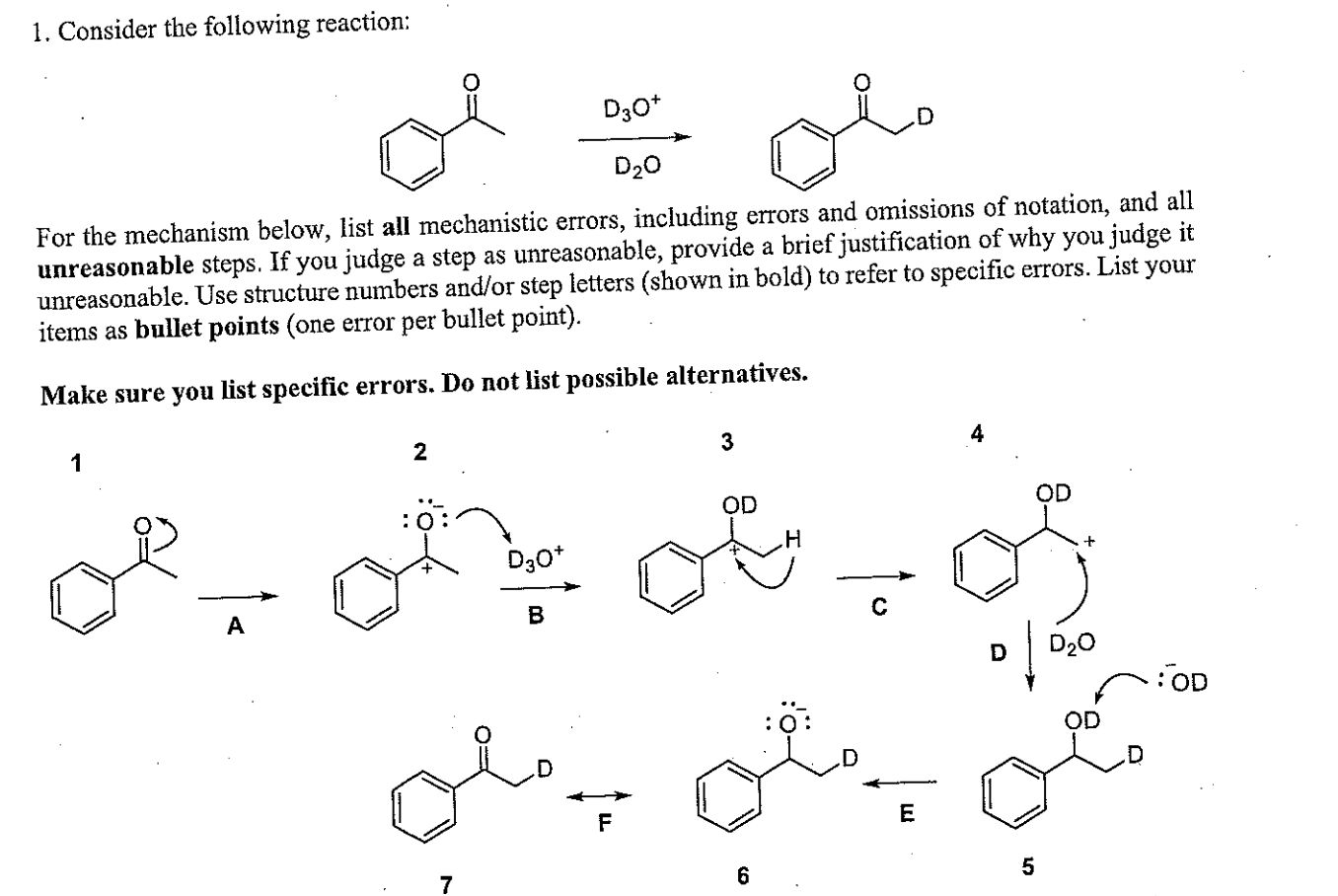 Solved 1. Consider the following reaction: For the mechanism | Chegg.com