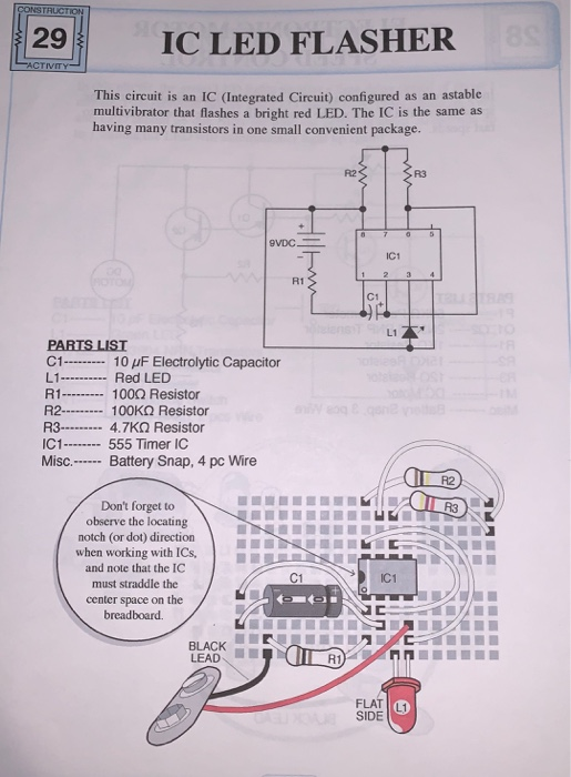Solved Lab 29: IC LED Flasher 1. What components determine | Chegg.com