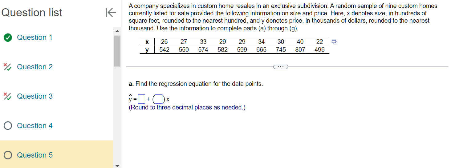 Solved Question list Question 1 Question 2 Question 3 | Chegg.com