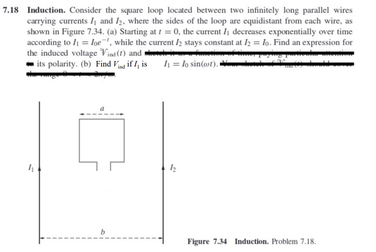 Solved 18 Induction. Consider the square loop located | Chegg.com