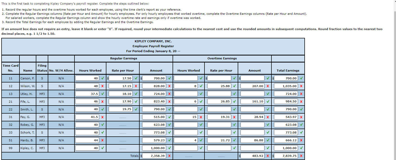 Solved Continuing Payroll Problem, 2A: Chapter 2 Kipley | Chegg.com