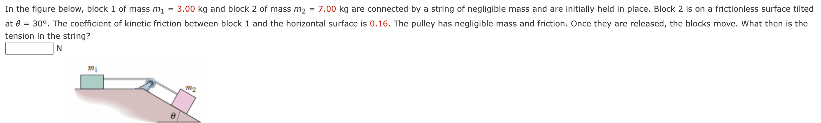 Solved tension in the string? N | Chegg.com