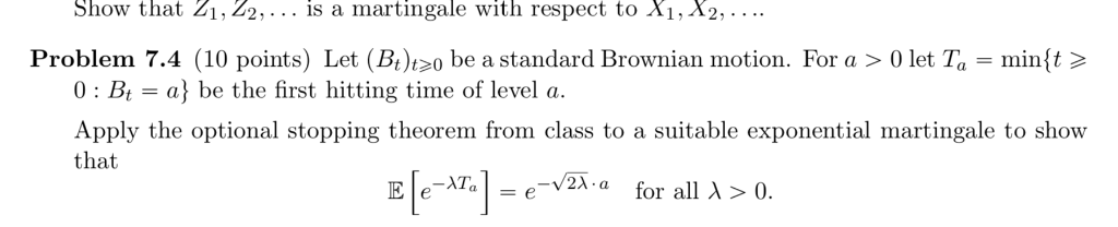 Solved Show that Z1, Z2, ... is a martingale with respect to | Chegg.com