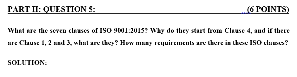 Solved PART II: QUESTION 5: (6 POINTS) What are the seven | Chegg.com