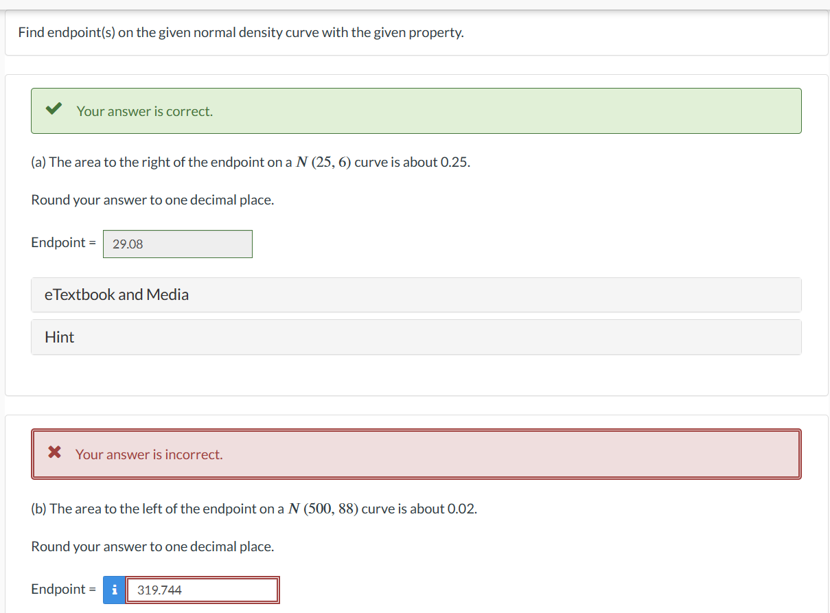 Solved Find endpoint(s) on the given normal density curve | Chegg.com