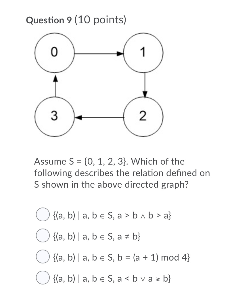 Solved Question 9 (10 points) 0 1 3 2 Assume S = {0, 1, 2, | Chegg.com