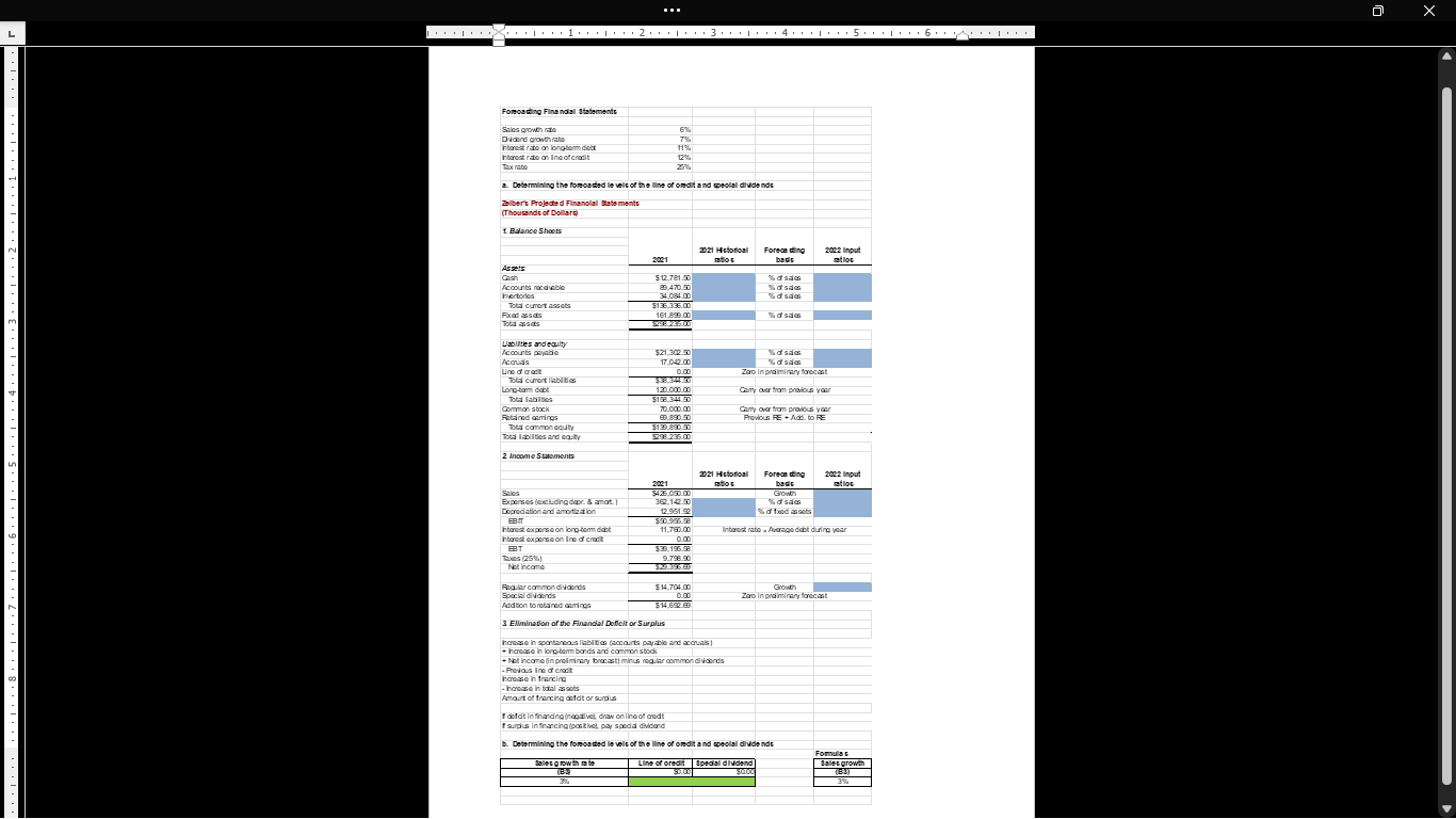 Solved Forecasting Financial Statements Sales growth | Chegg.com