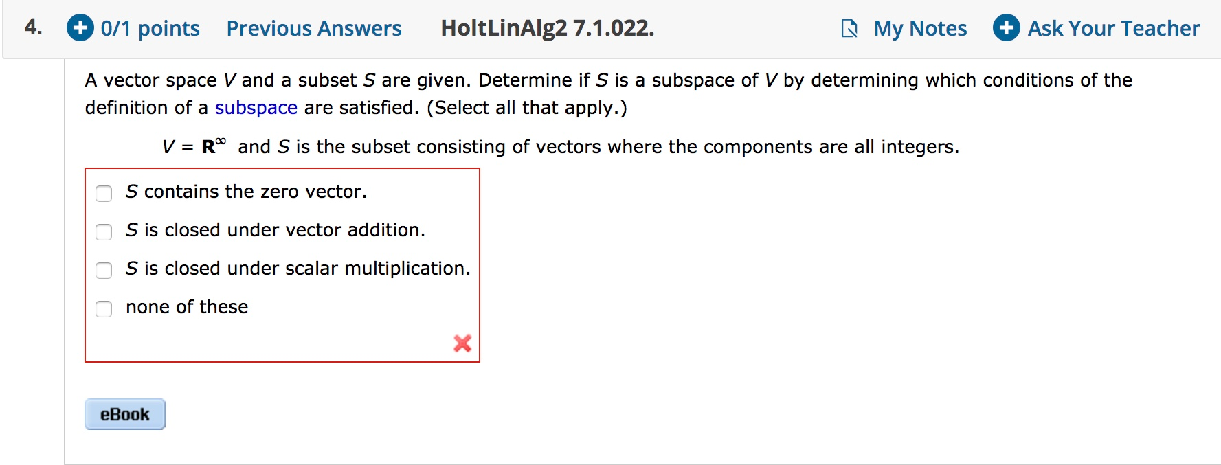 Solved A Vector Space V And A Subset S Are Given
