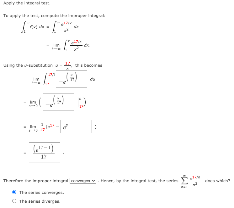 Solved Apply the integral test. To apply the test, compute | Chegg.com