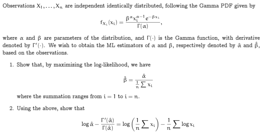 Solved Observations X1,..., Xn are independent identically | Chegg.com