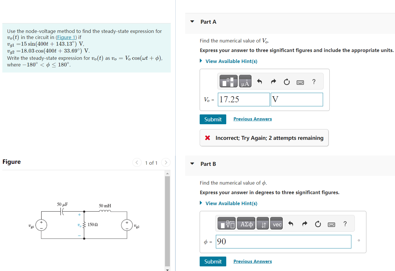 Solved Use the node-voltage method to find the steady-state | Chegg.com