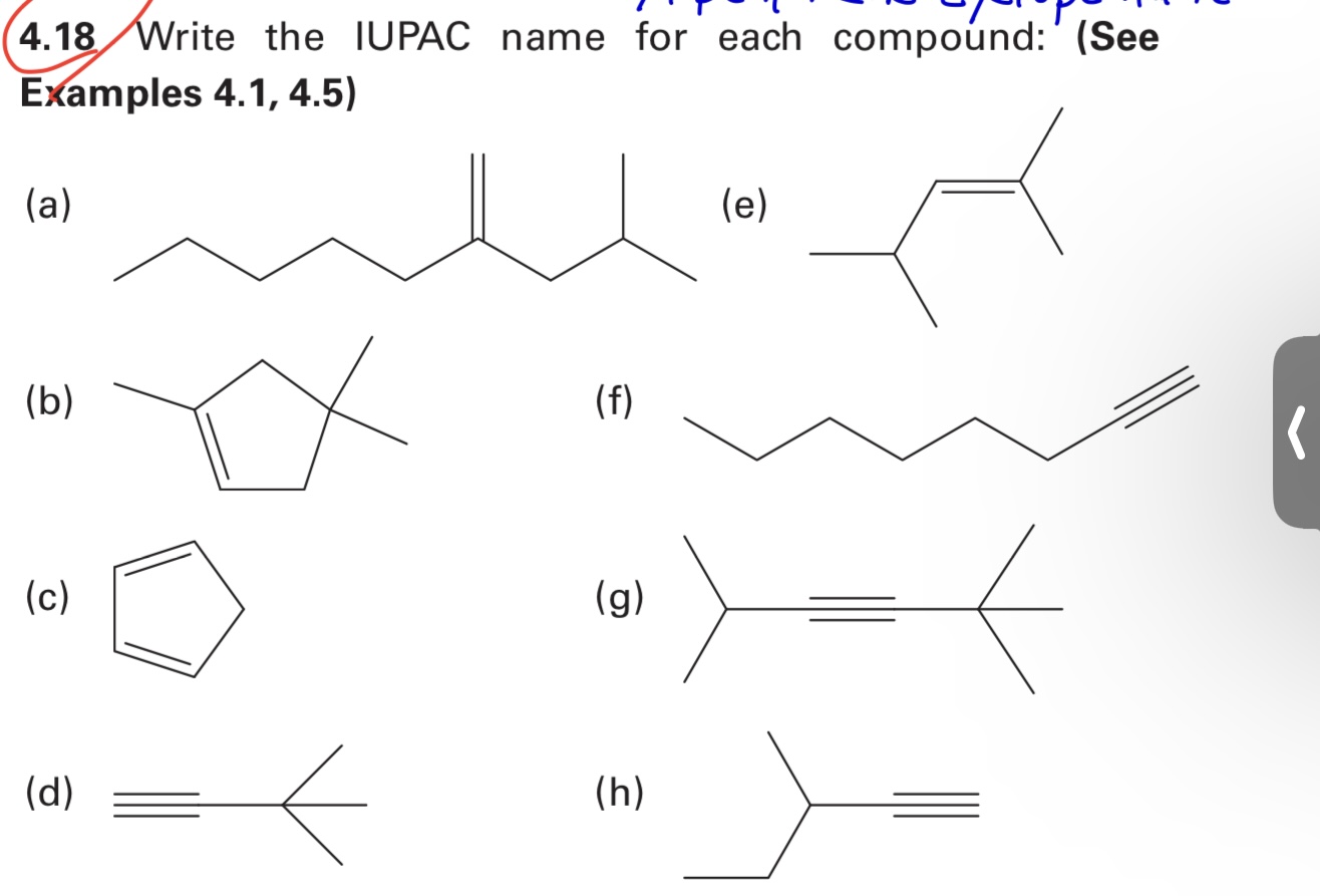4.18 Write the IUPAC name for each compound: (See | Chegg.com