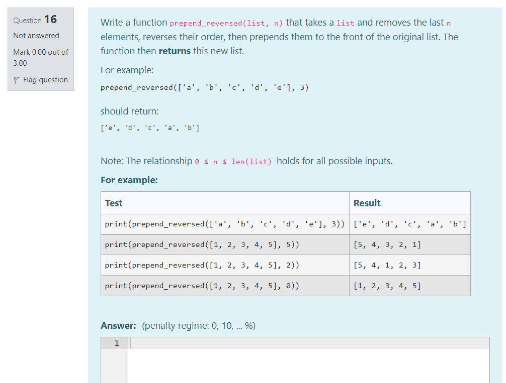 Solved Question 16 Not answered Write a function | Chegg.com