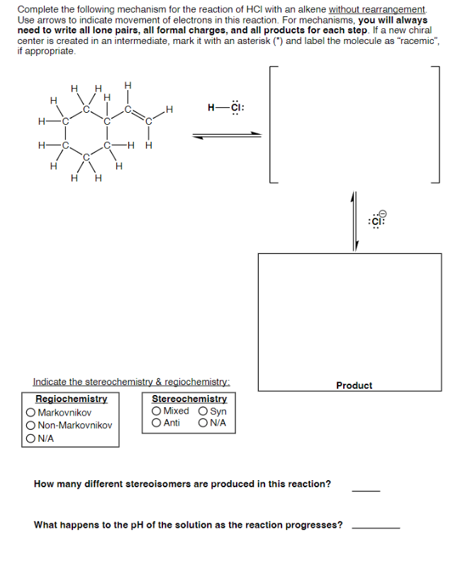Solved Complete the following mechanism for the reaction of | Chegg.com