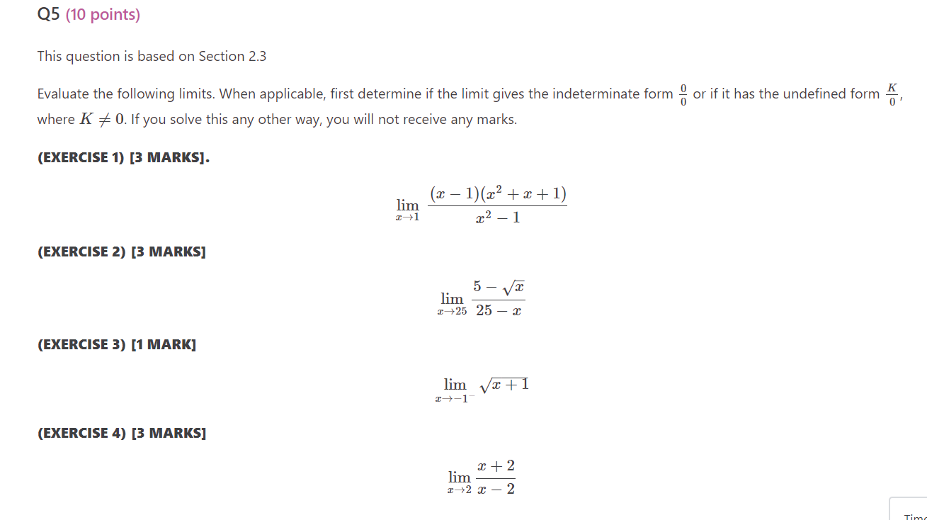 Solved Evaluate the following limits. When applicable, first | Chegg.com