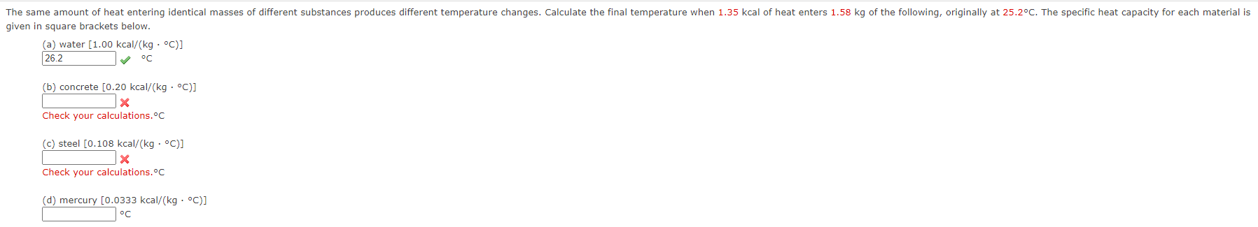 Solved I tried 30.2°C for part b and 34.459°C for part c | Chegg.com