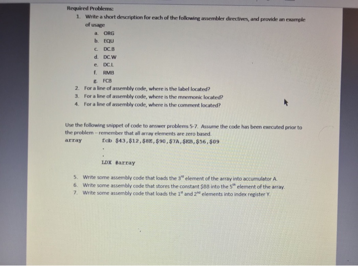 Solved Required Problems Write A Short Description For Each 9167