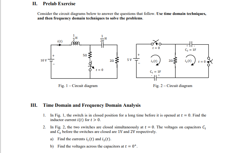 Solved II. Prelab Exercise Consider the circuit diagrams | Chegg.com